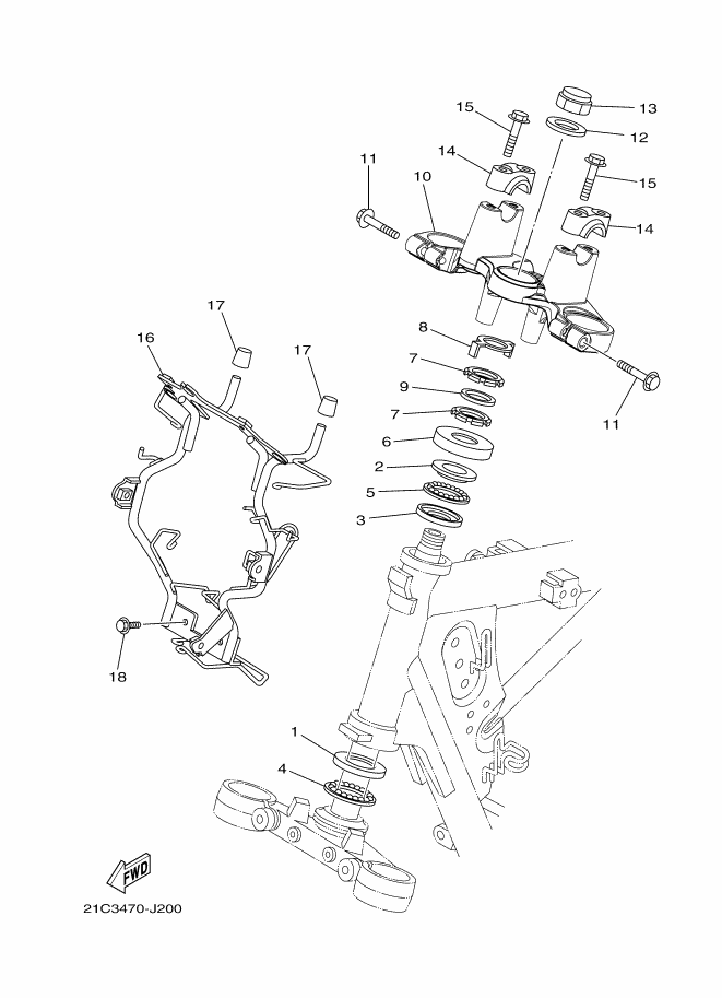 ARANDELA HORQUILLA SUP YBR250